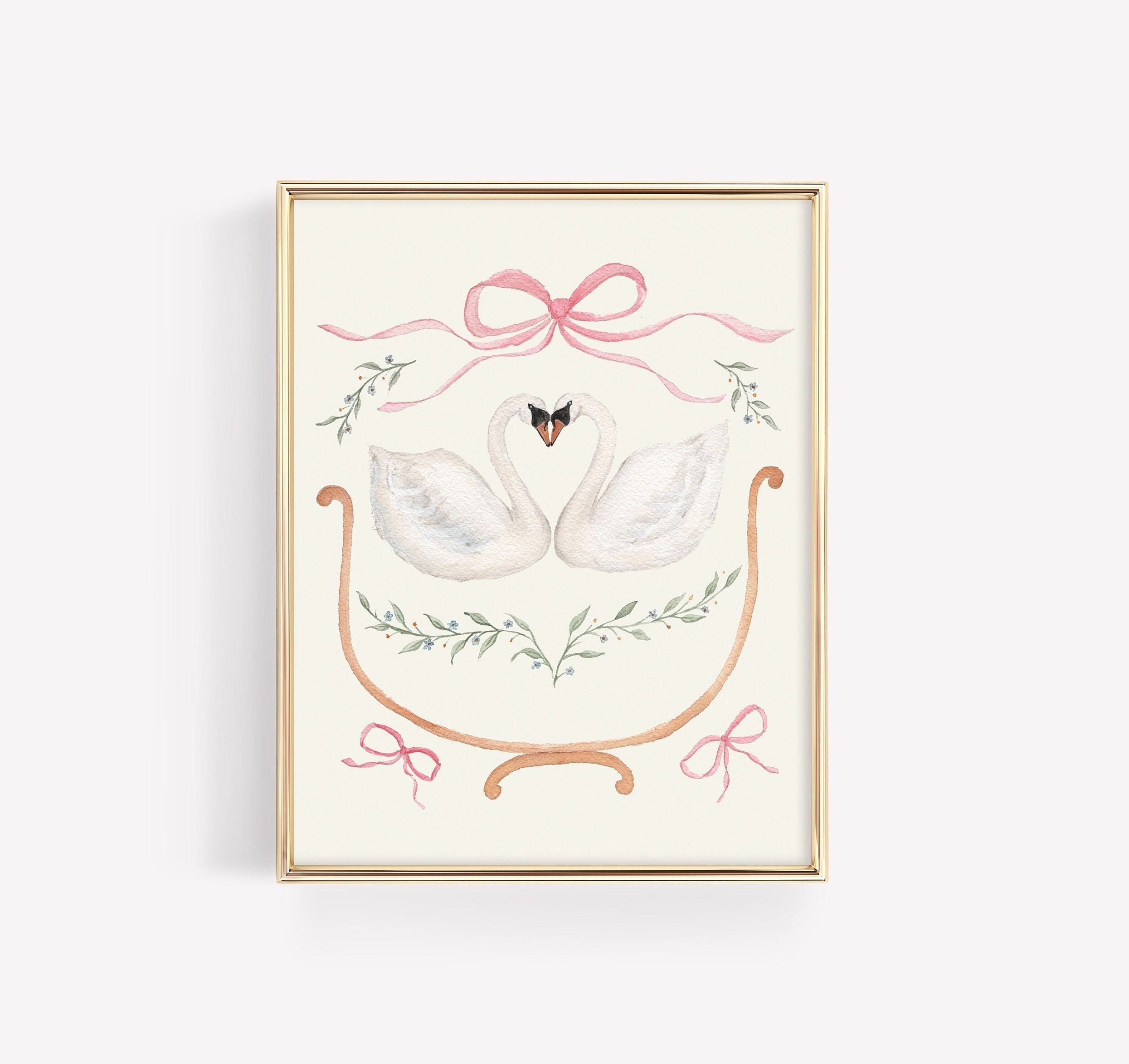 Swan Baby Nursery Art Print Swan Watercolor Print Baby Girl Pink ...