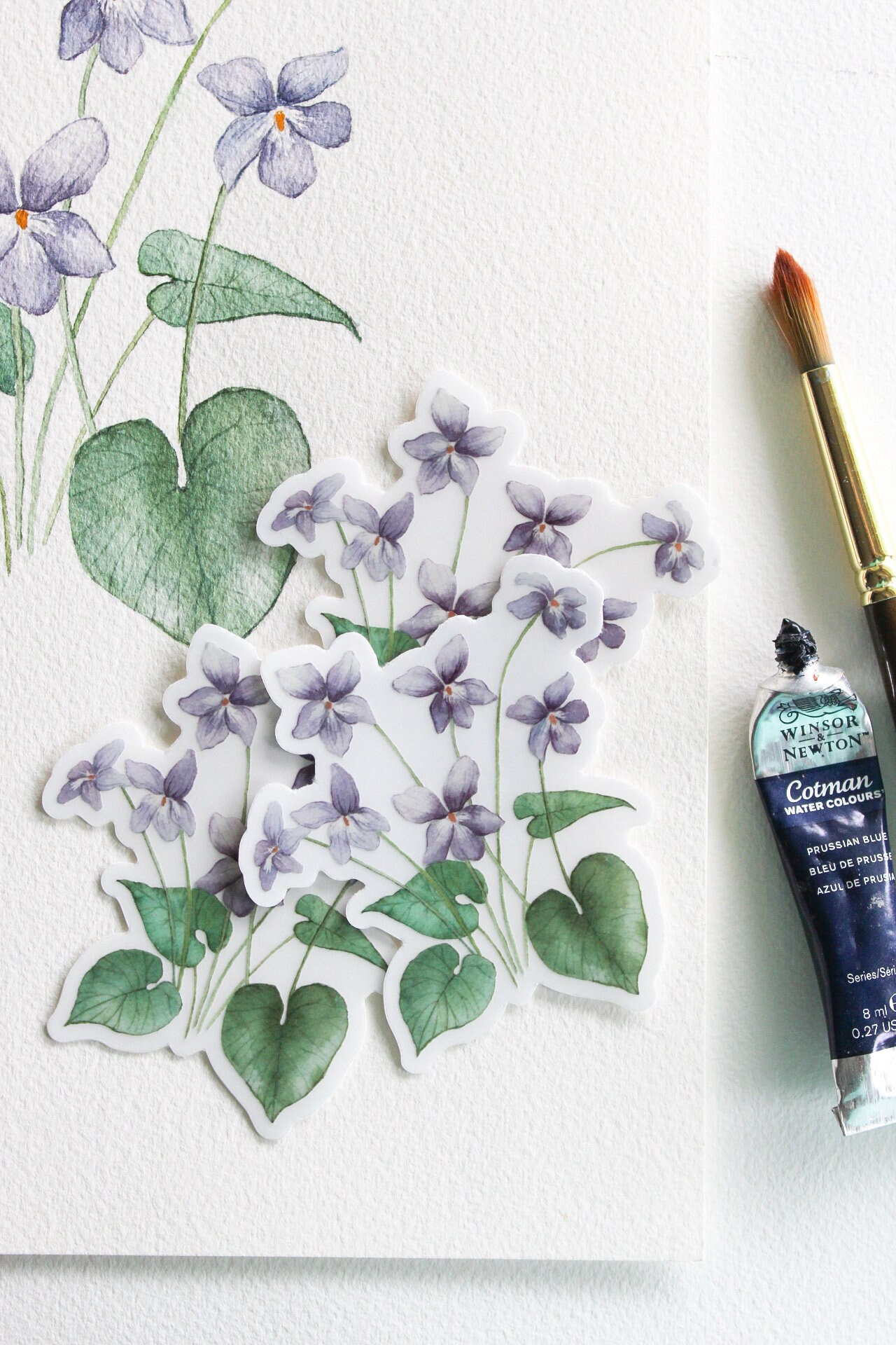 Violet Vinyl Sticker Purple Violet Clear Sticker Cute Violet Flower ...