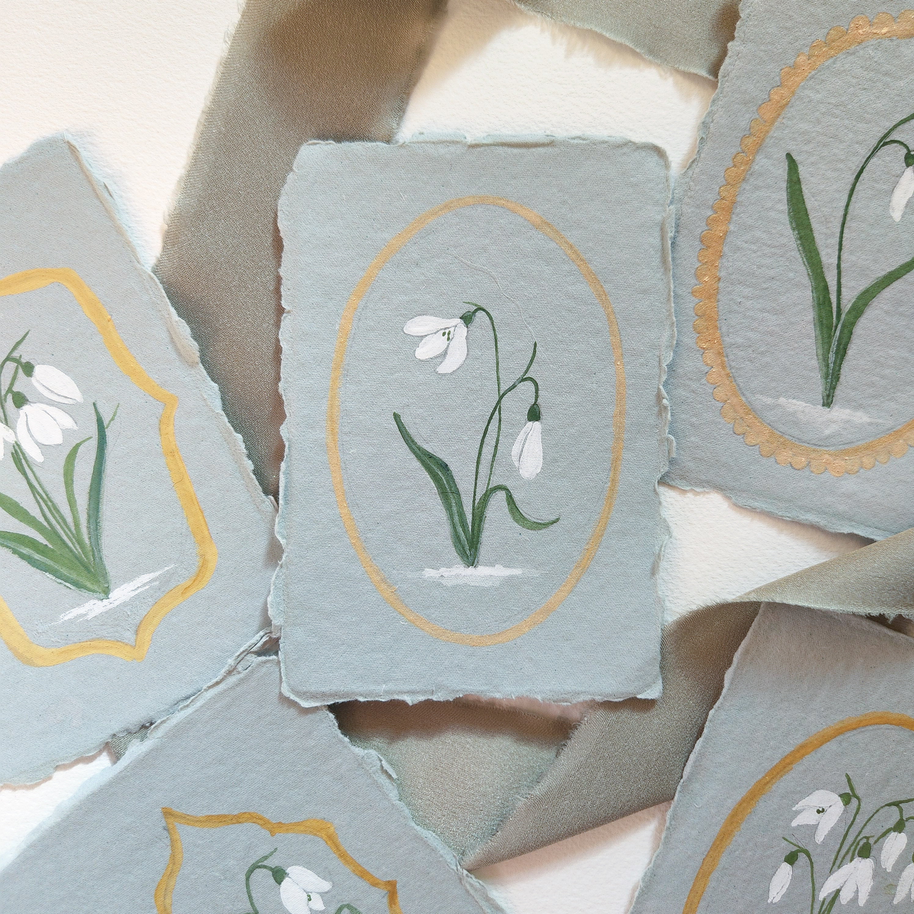 Snowdrop January Birth Month Flower Original Snowdrop Painting ...