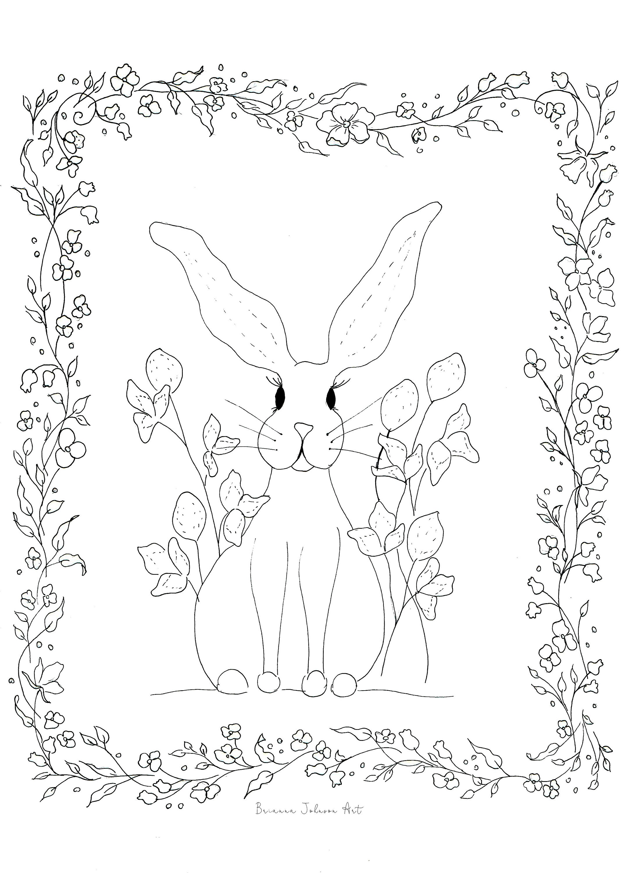 Easter Bunny Coloring Page, Printable Easter Coloring Page for Kids ...