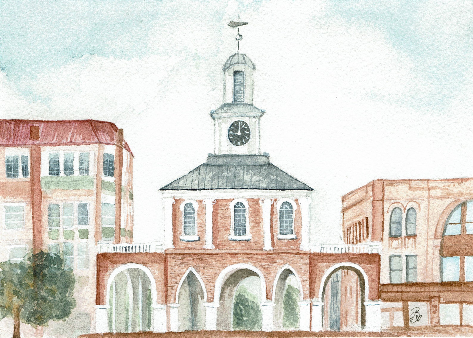 Fayetteville NC Market House Art Print, NC City Portrait, Historic ... Fayetteville NC Market House Art Print, NC City Portrait, Historic ...