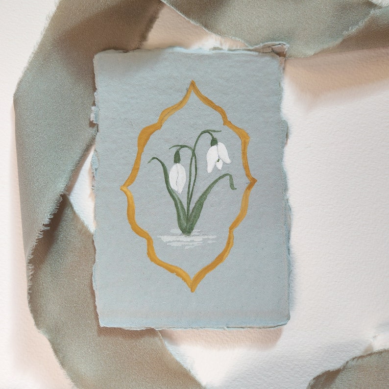 Snowdrop Birth Month Flower Painting January Birth Month Art Snowdrop ...