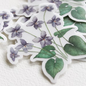 Watercolor Violet Bouquet Sticker - Waterproof Clear Vinyl Decal - Etsy
