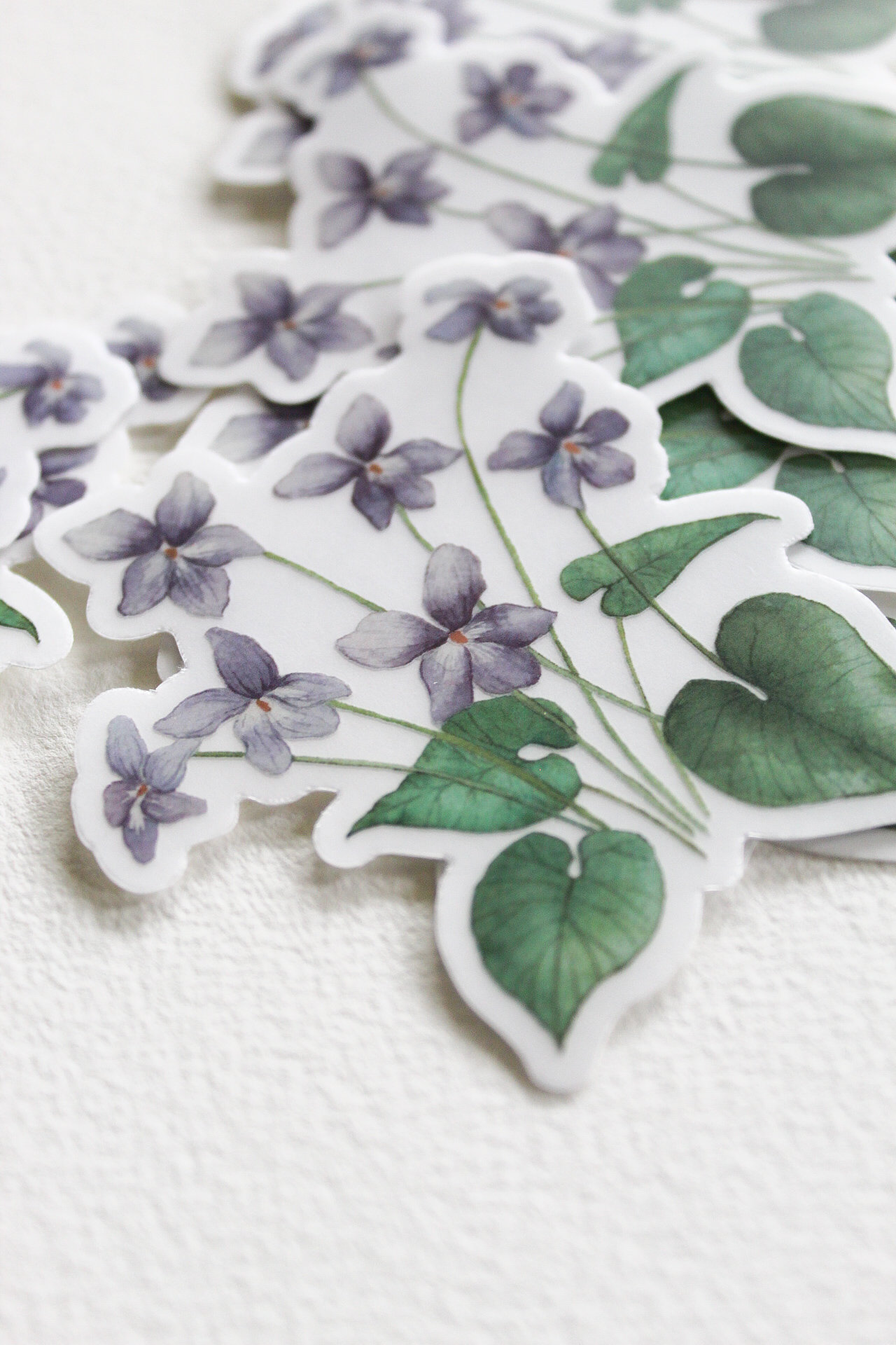 Violet Vinyl Sticker Purple Violet Clear Sticker Cute Violet Flower ...