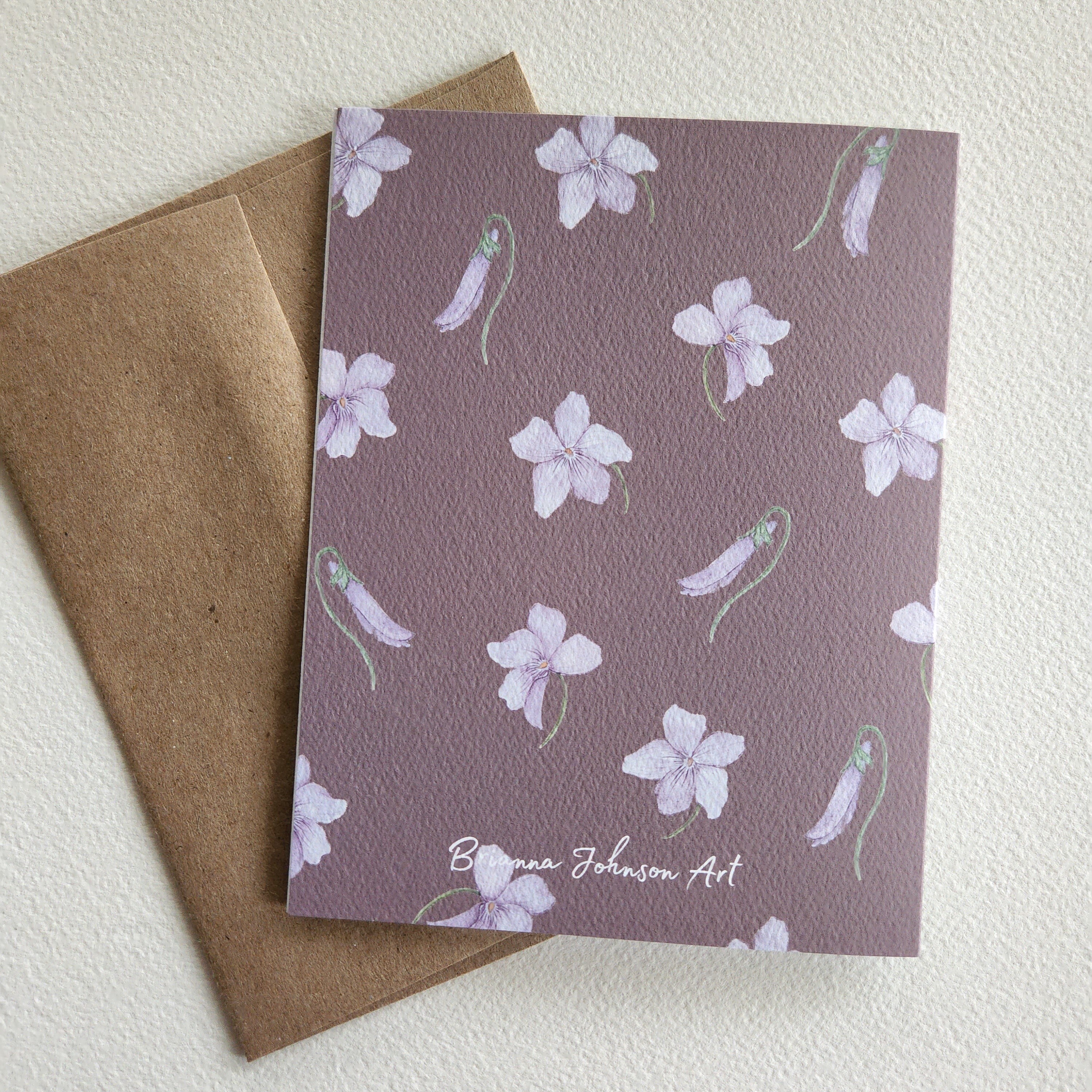Birthday Card With Violet Flowers Floral Happy Birthday Card Birthday ...