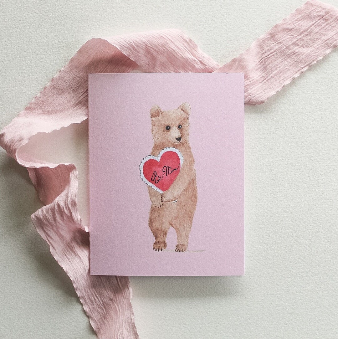 Valentine's Day Card for Friend Cute Bear Valentines Day Greeting Card ...