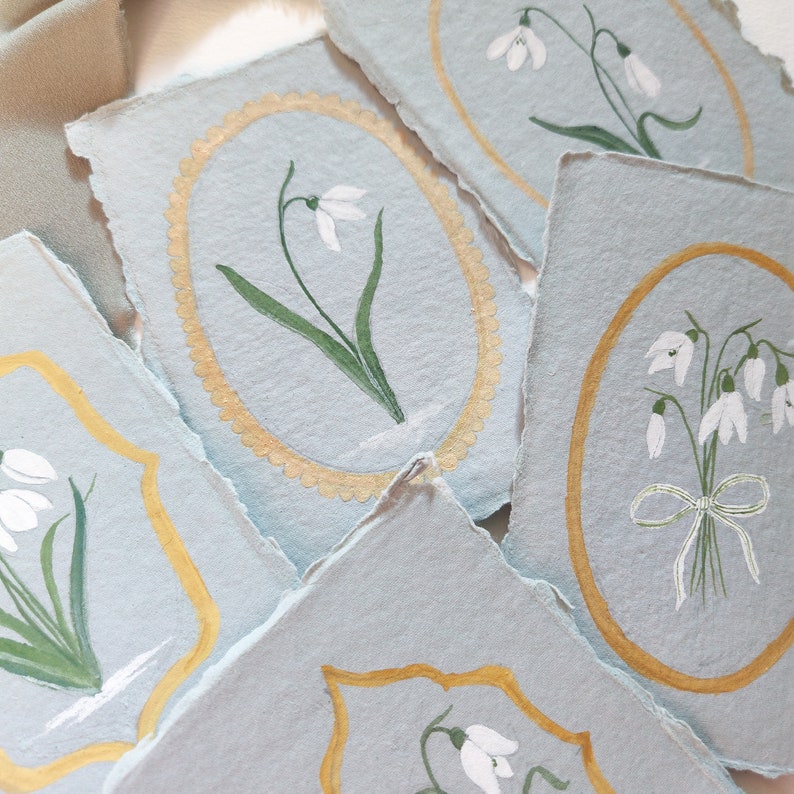 Snowdrop Original Painting Snowdrop Birth Month Flower for Nursery ...