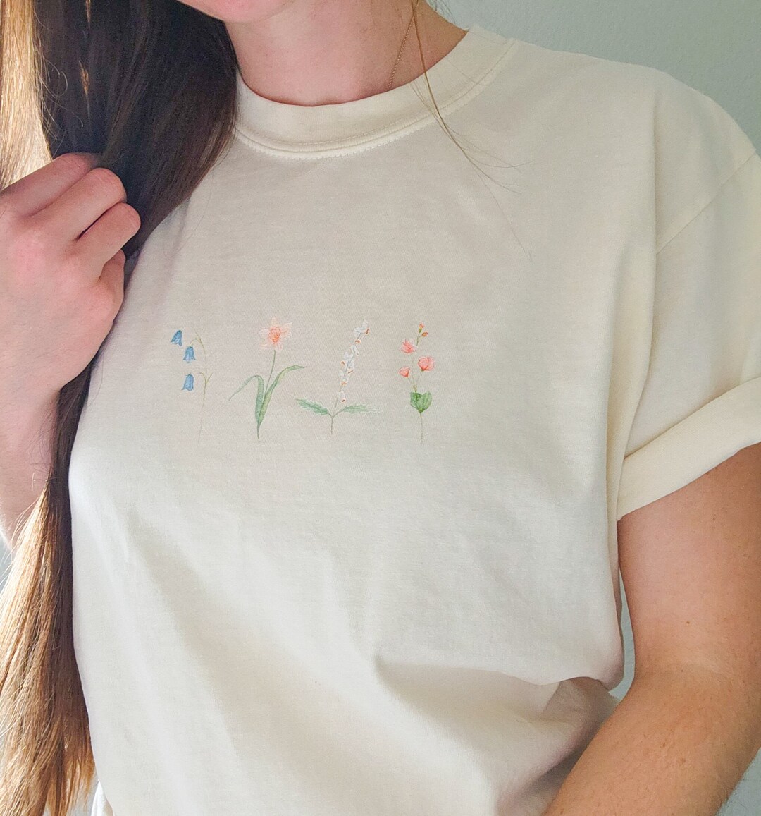 Wildflower T-shirt Comfort Colors Flower T-shirt With Sweet Pea Flower ...