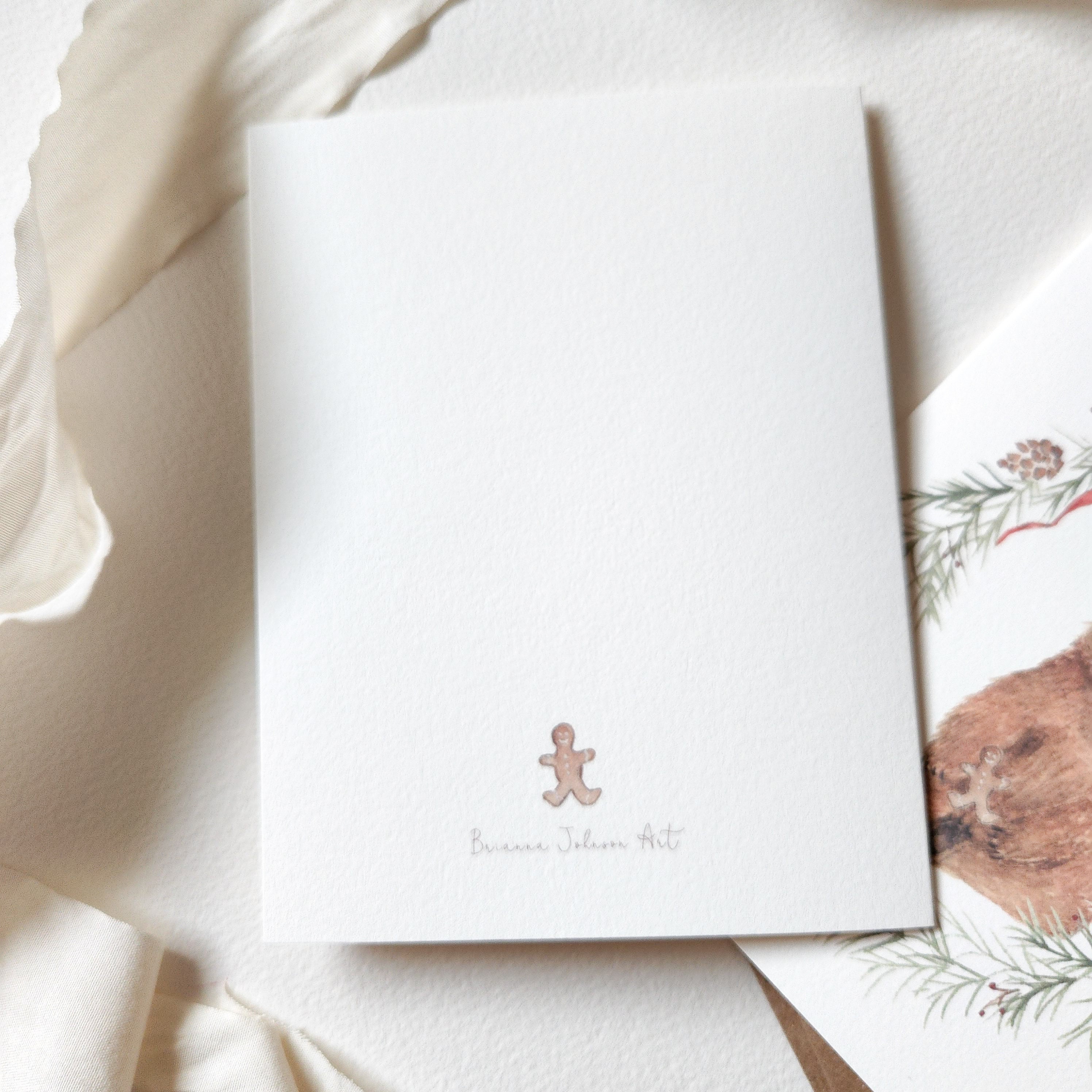 Bunny Holiday Christmas Card Cute Bunny Rabbit Christmas Card Winter ...