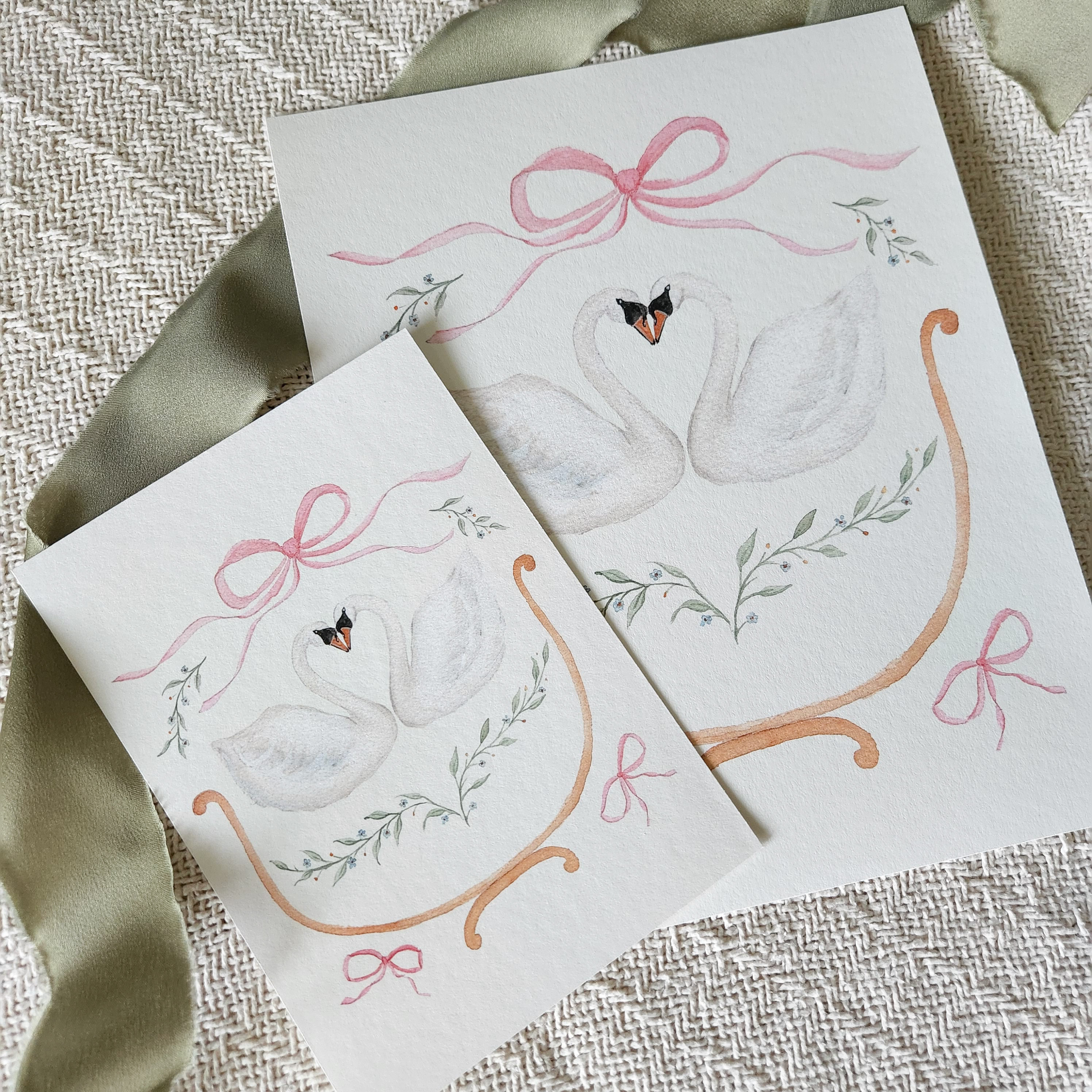 Swan Baby Nursery Art Print Swan Watercolor Print Baby Girl Pink ...