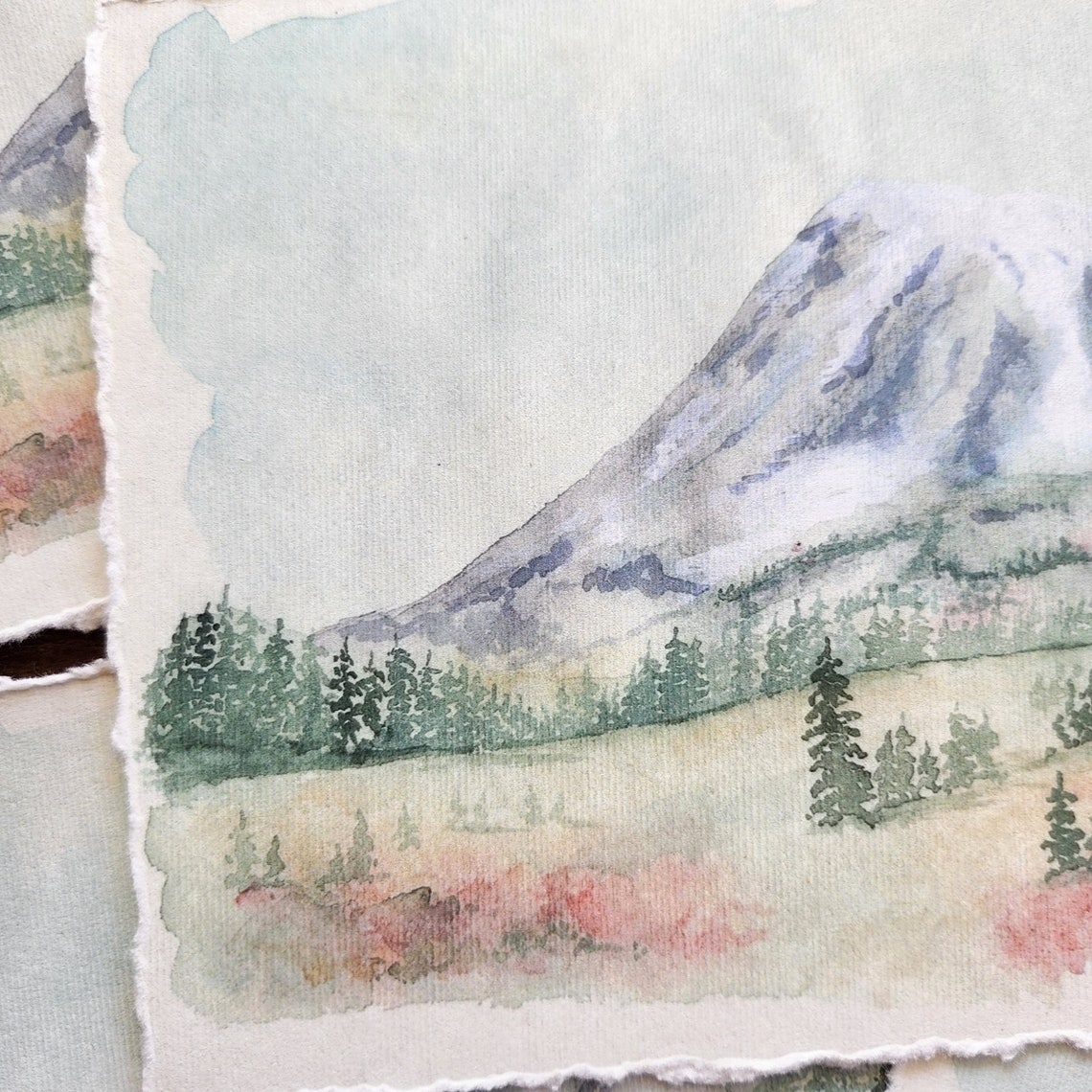 Mt. Rainier Painting Mount Rainier Watercolor Print Washington National ...