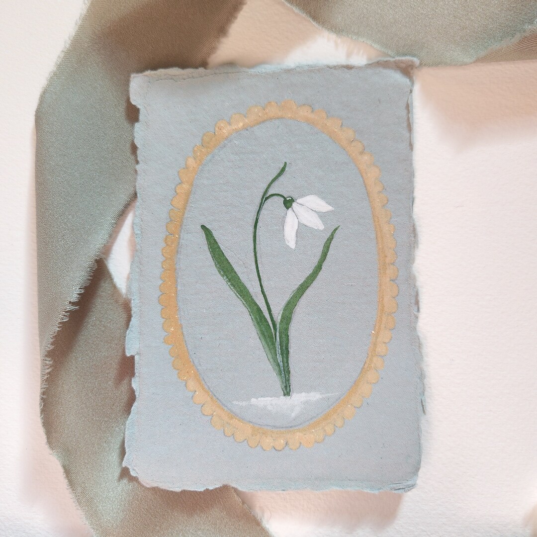 Snowdrop Original Painting Snowdrop Birth Month Flower for Nursery ...