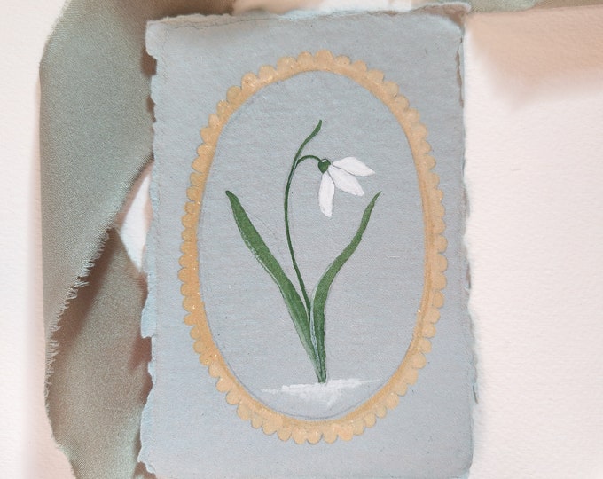 Snowdrop Original Painting Snowdrop Birth Month Flower for Nursery ...