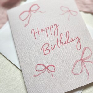 Birthday Card With Pink Bows Pretty Coquette Happy Birthday Card For