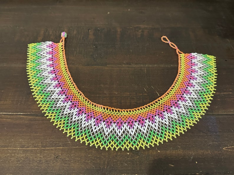 Beaded HUICHOL Necklace Mexican Designed Jewelry Unique - Etsy