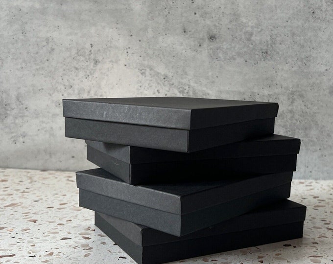 Black Jewelry Necklace Box With Cotton Fill Gift Boxes Set (6.5 X 5.5 X ...