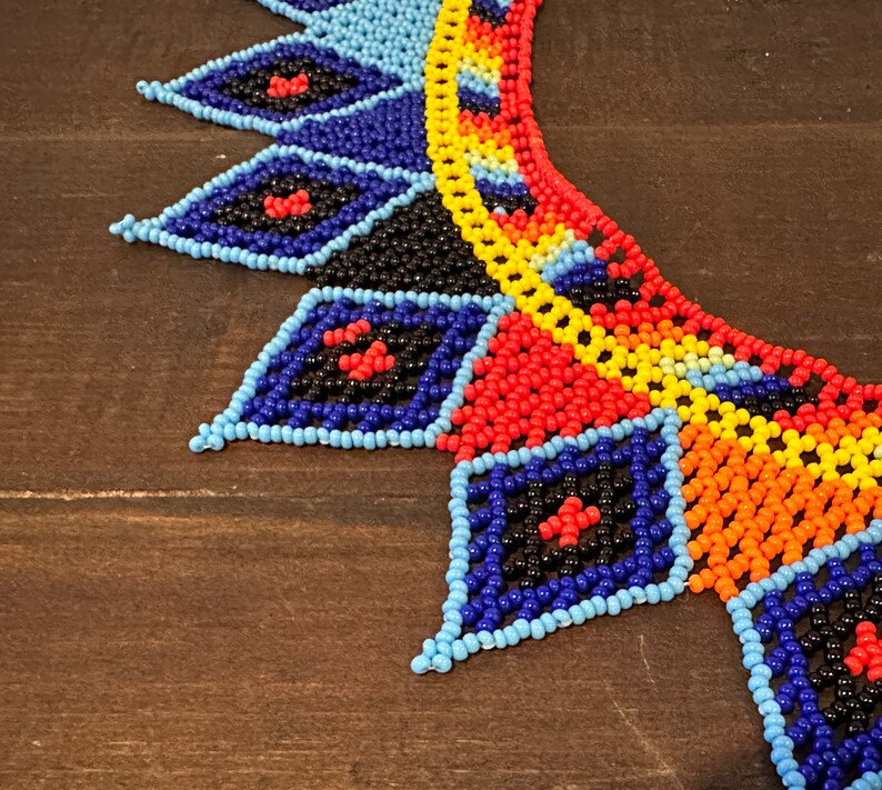Beaded HUICHOL Necklace, Mexican Designed Jewelry, Unique, Handmade ...