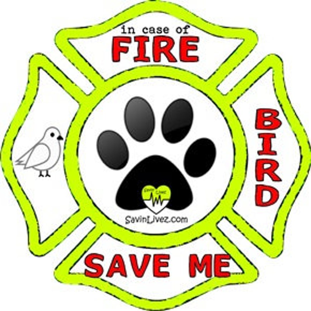 Reflective Bird Rescue Decal to Indicate Bird Inside in Case of Fire ...