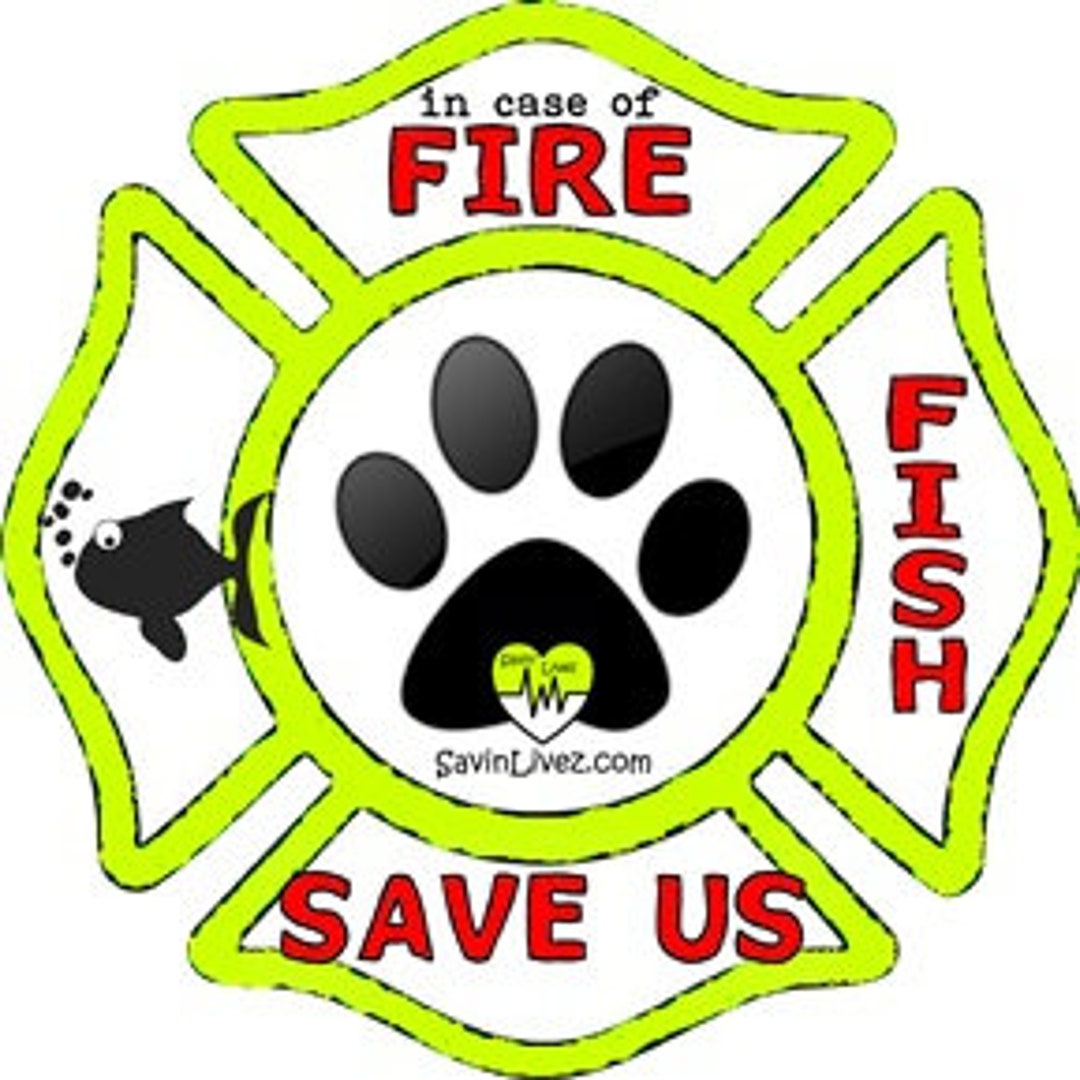 Reflective Fish Rescue Decal - to Indicate Fish Inside in Case of Fire ...