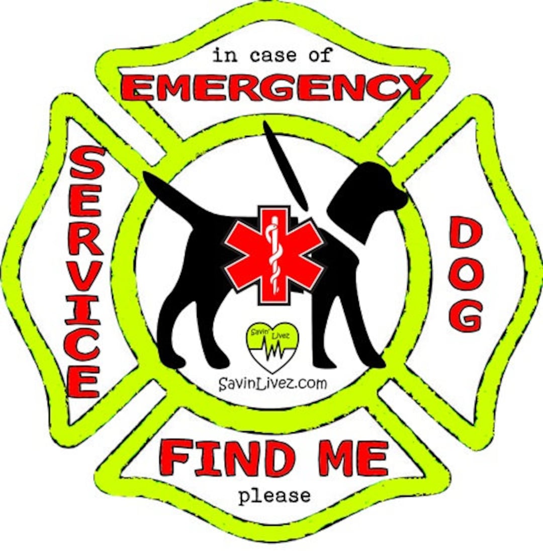 Reflective Service Dog Decal - That Indicates Find My Service Dog in ...