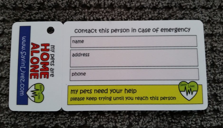 Emergency Contact Key FOB and Wallet Card for Pets Home | Etsy