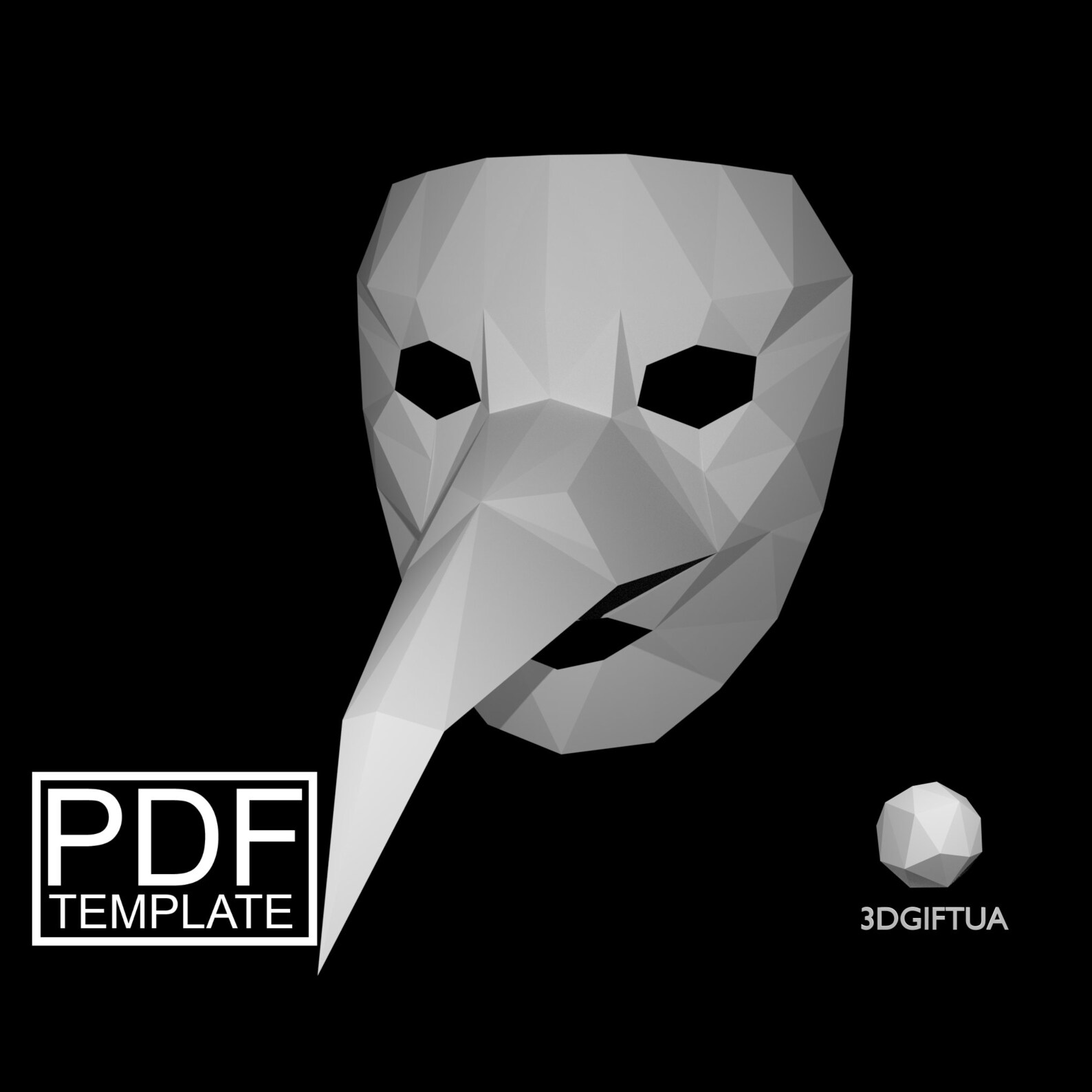 Plague Doctor Mask DIY Papercraft Mask With This Simple PDF | Etsy Canada