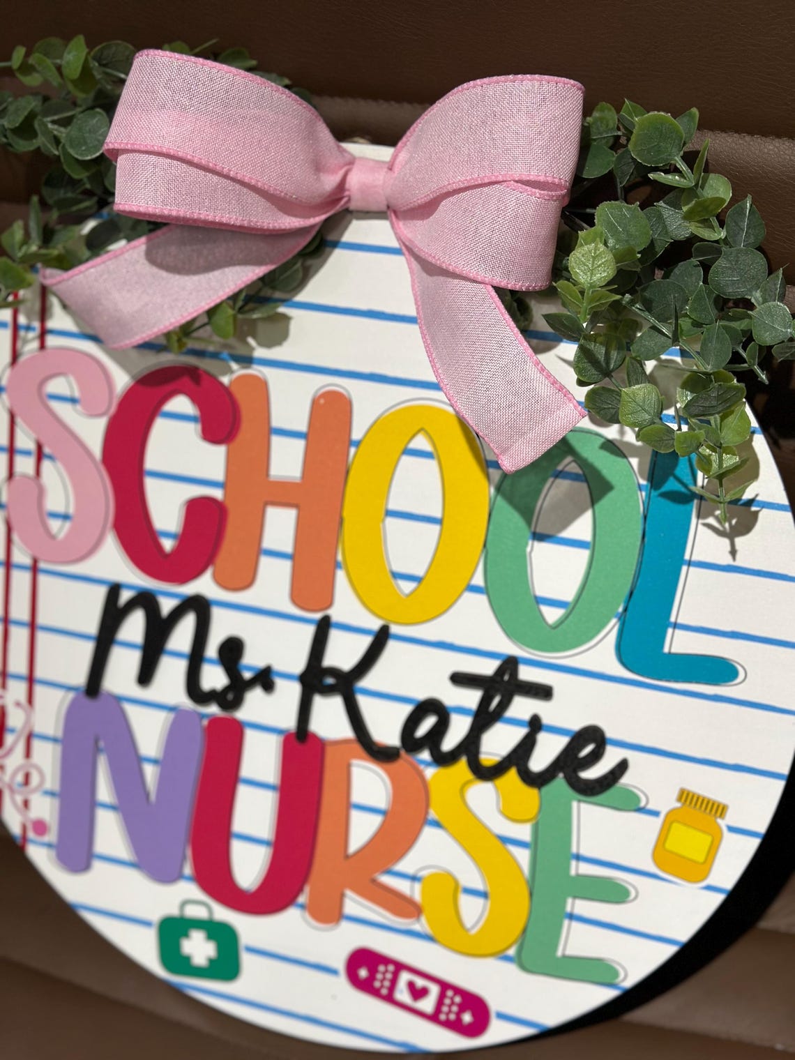 School Nurse Back to School, Personalized School Nurse Door Hanger ...