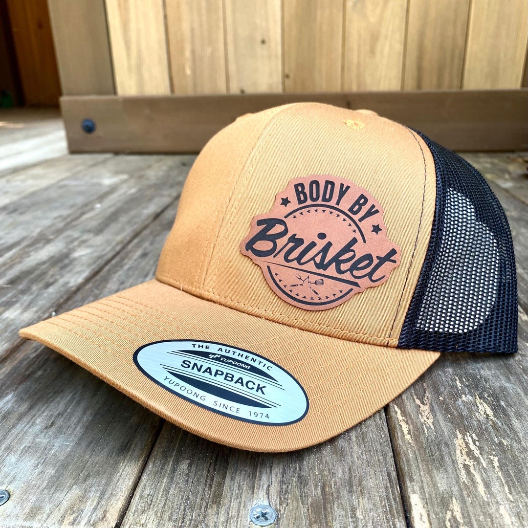 Body by Brisket BBQ Hat, Trucker Hat, Leatherette Hat Patch, Yupong ...