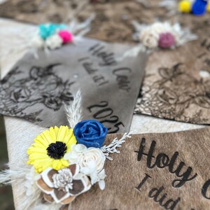 Personalized Cowhide Graduation Cap Topper, Custom Graduation Cap ...