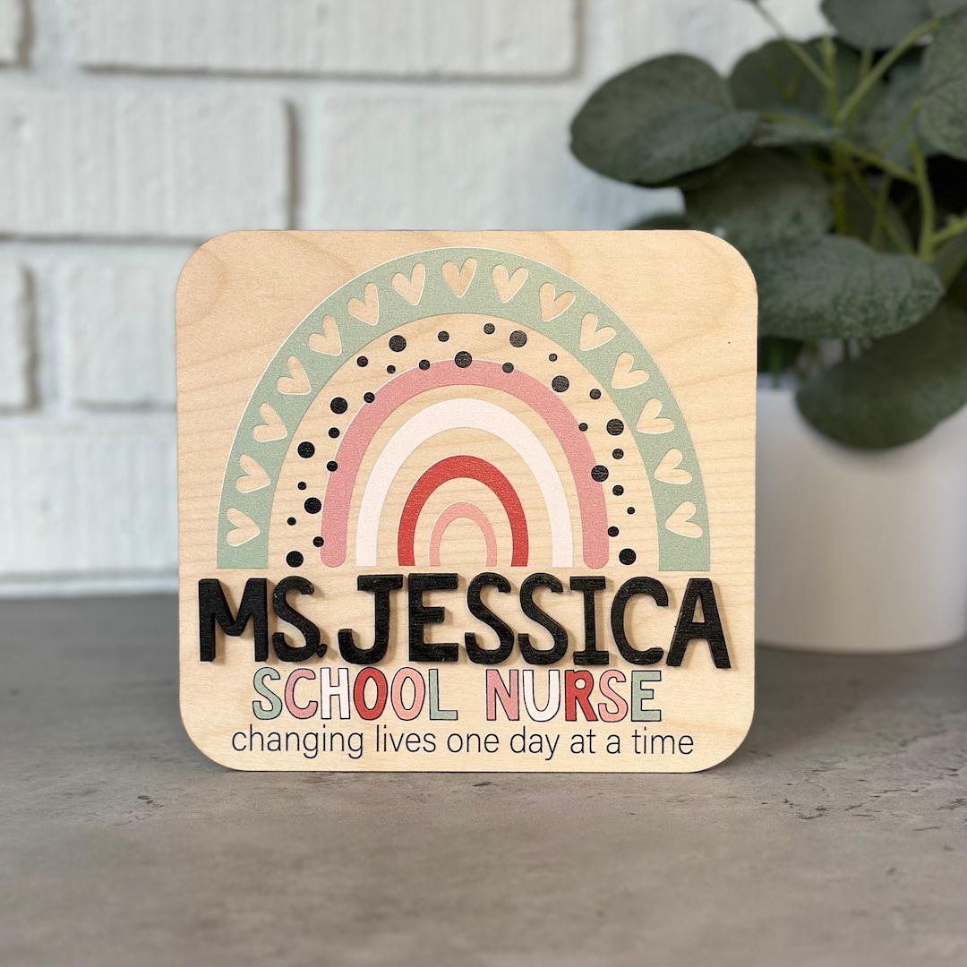 School Nurse Gift, Nurse Office Sign, Nurses Personalized Desktop Sign ...