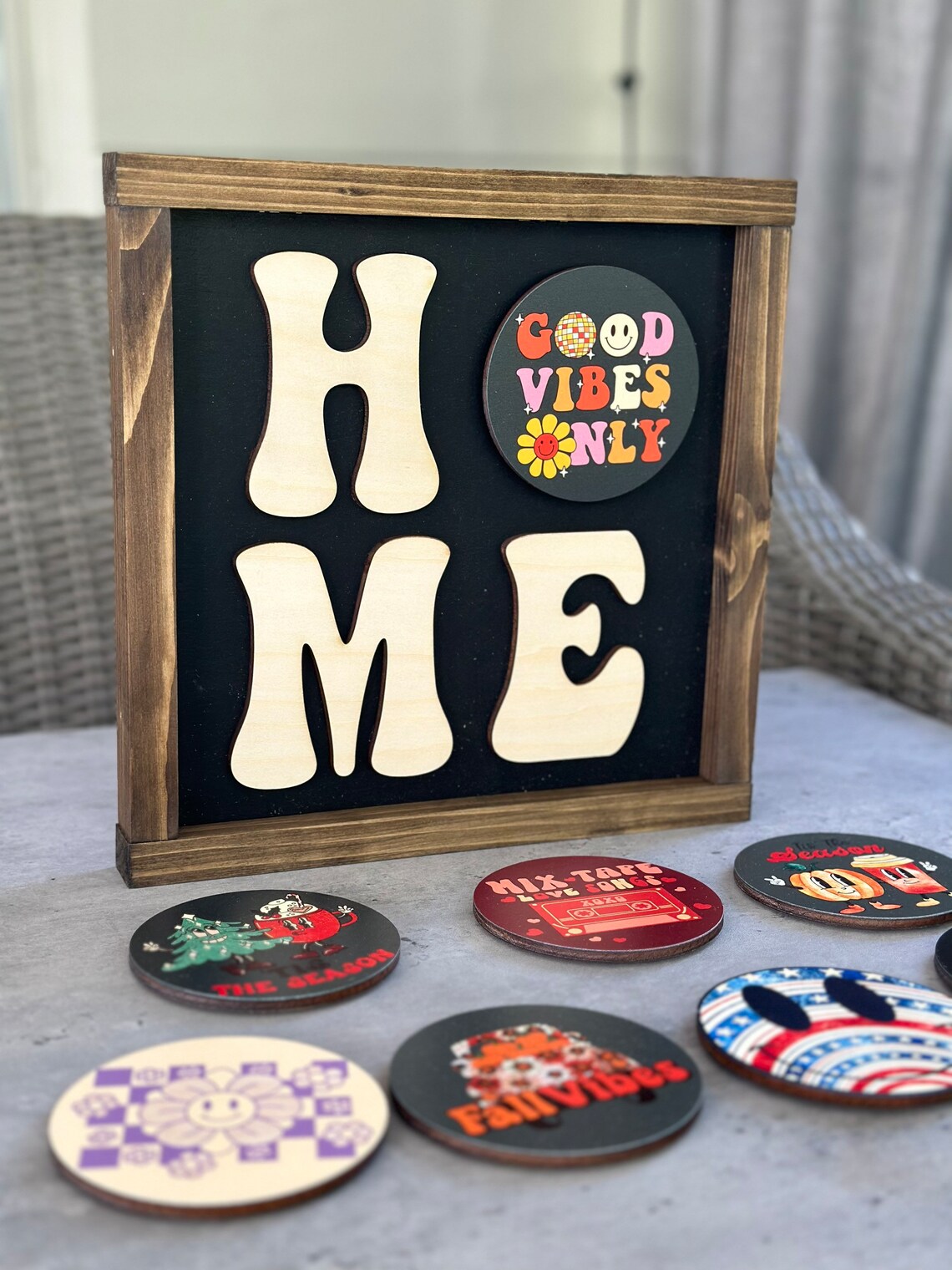 Interchangeable Sign With 9 Inserts Interchangeable Entryway - Etsy