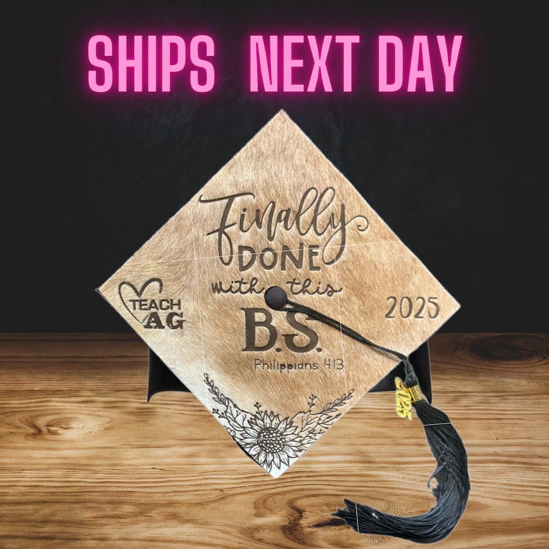 Personalized Cowhide Graduation Cap Topper, Custom Graduation Cap ...