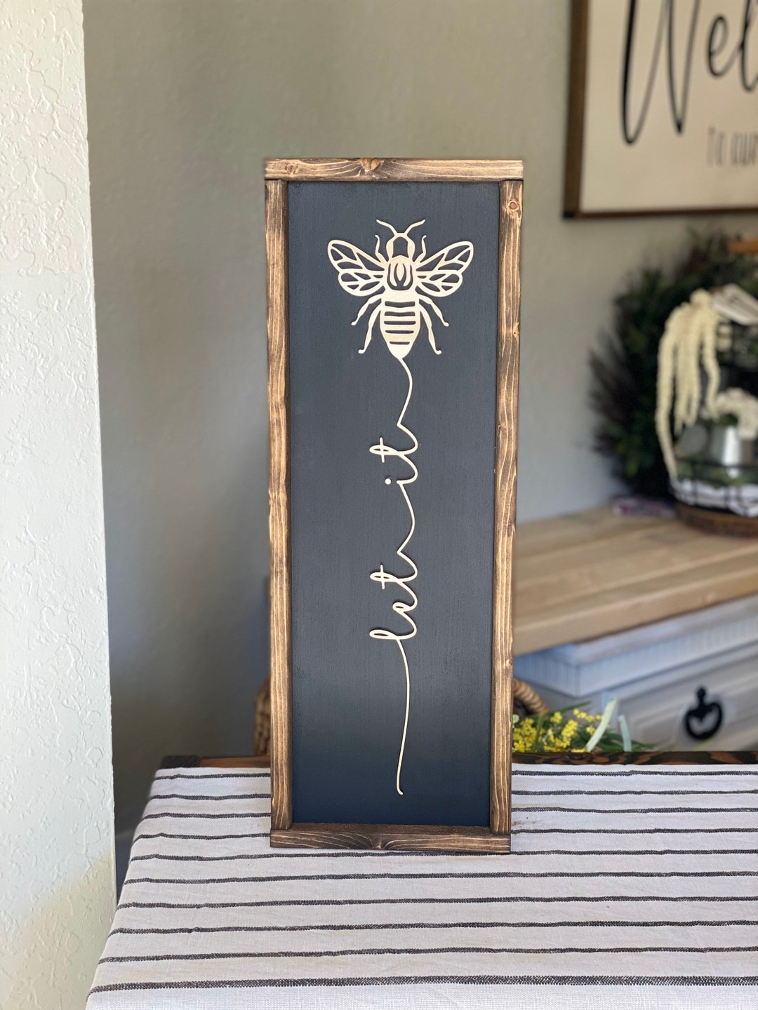 Bumble Bee Decor, Honey Bee Sign, Bee Wall Decor, Honey Bee Art, Bee ...