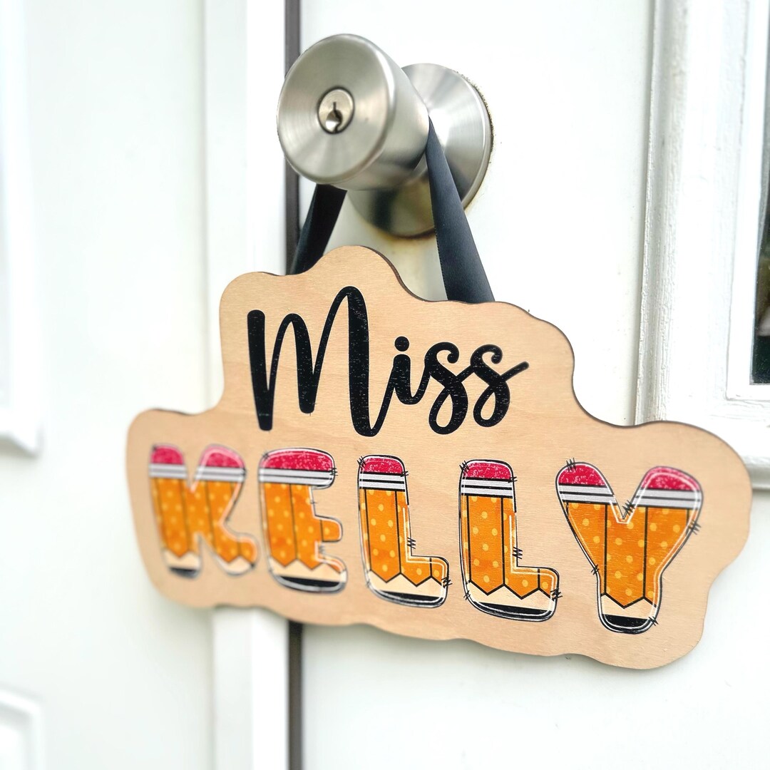 Personalized Teacher Door Sign, Teacher Name Sign Classroom, Custom ...