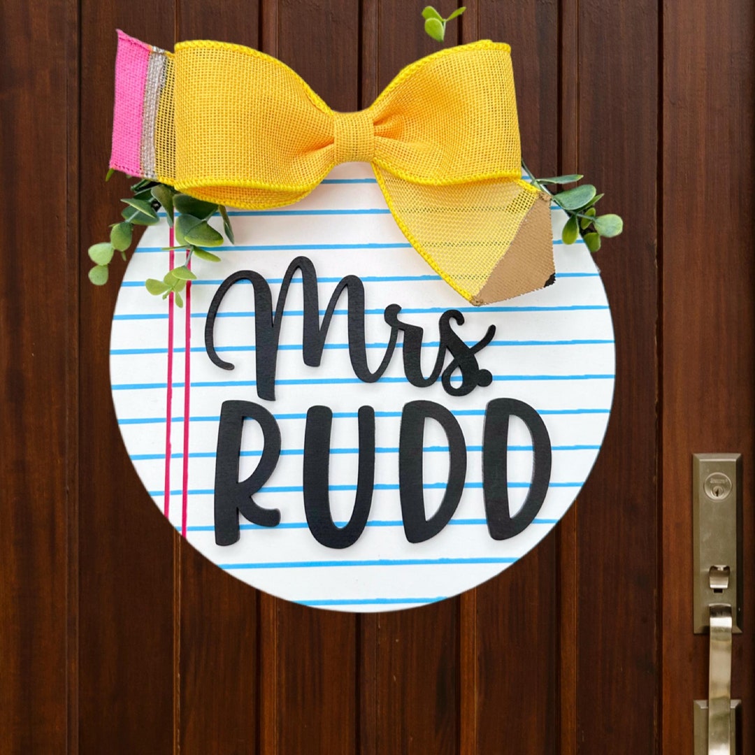 Personalized Teacher Door Hanger, Teacher Door Sign, Name Sign ...