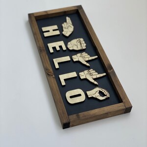 Hello Sign ASL Sign American Sign Language Customizable | Etsy