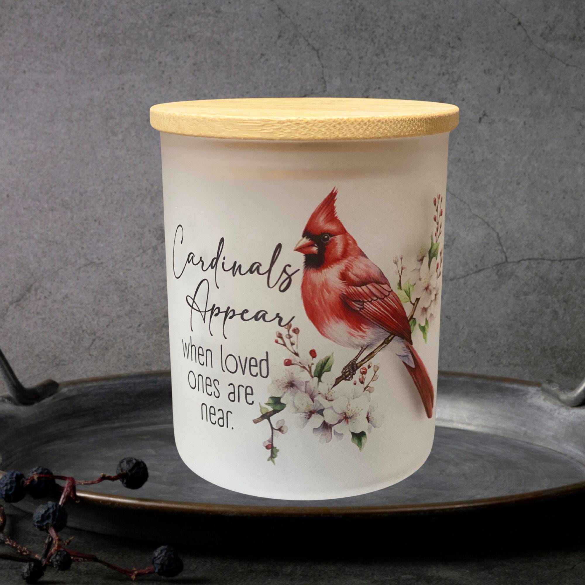 Cardinals Appear When Loved Ones Are Near Candle Jar With Tea Light ...