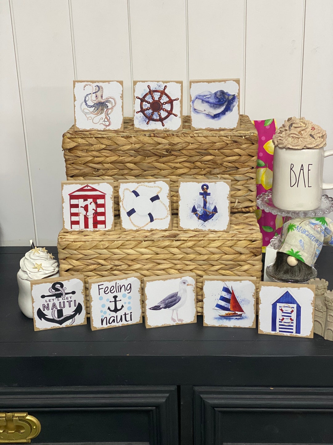 Nautical Themed Tiered Tray Signs Fast Shipping Tier Tray Sign Tiered ...