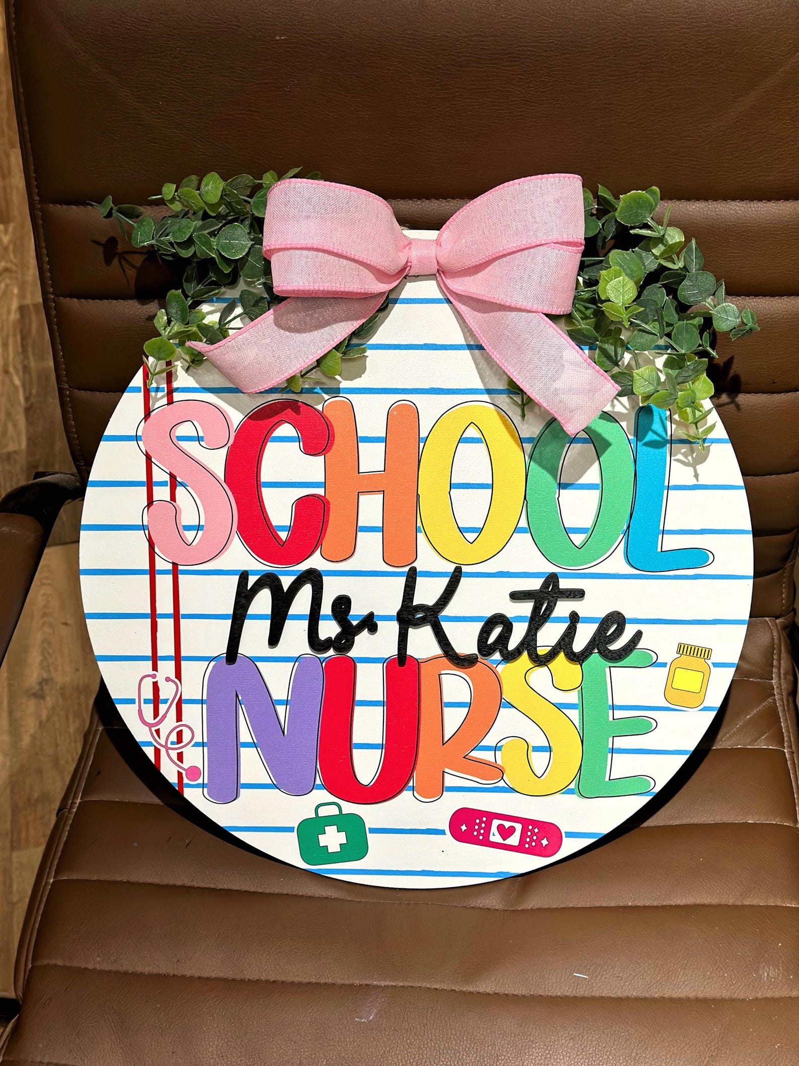 School Nurse Back to School, Personalized School Nurse Door Hanger ...