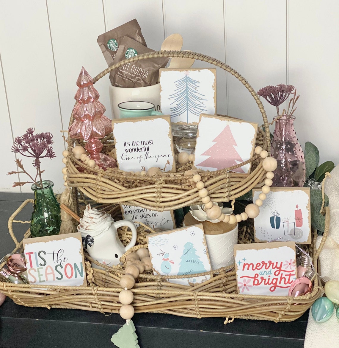 BOHO Christmas Décor BOHO Tiered Tray Signs Christmas Tier | Etsy