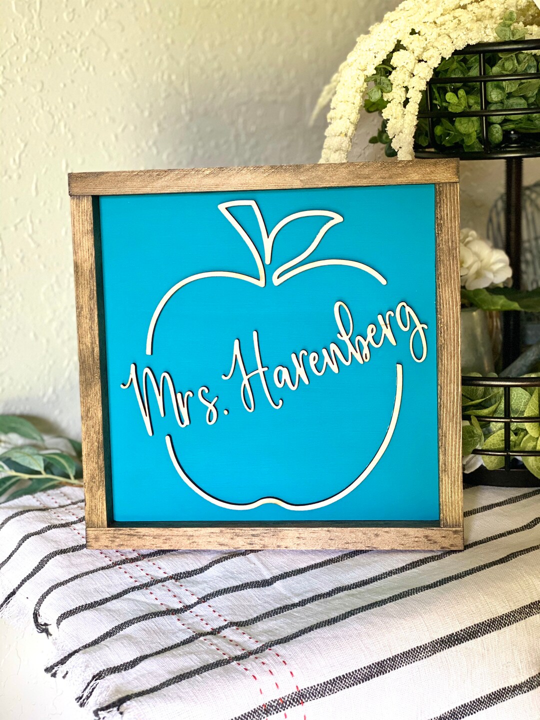 Teacher Desk Sign Apple Desktop Sign for Teacher Desktop - Etsy
