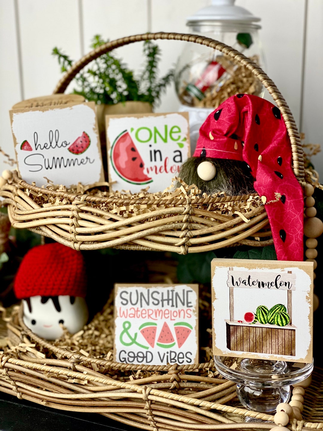 Watermelon Tiered Tray | Watermelon Decor| Tiered Tray Decor ...