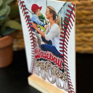 Personalized Baseball Mom Photo Canvas Print With Stand, Baseball Mom ...
