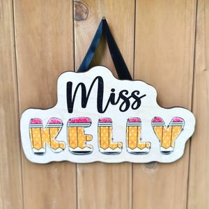 Personalized Teacher Door Sign, Teacher Name Sign Classroom, Custom ...