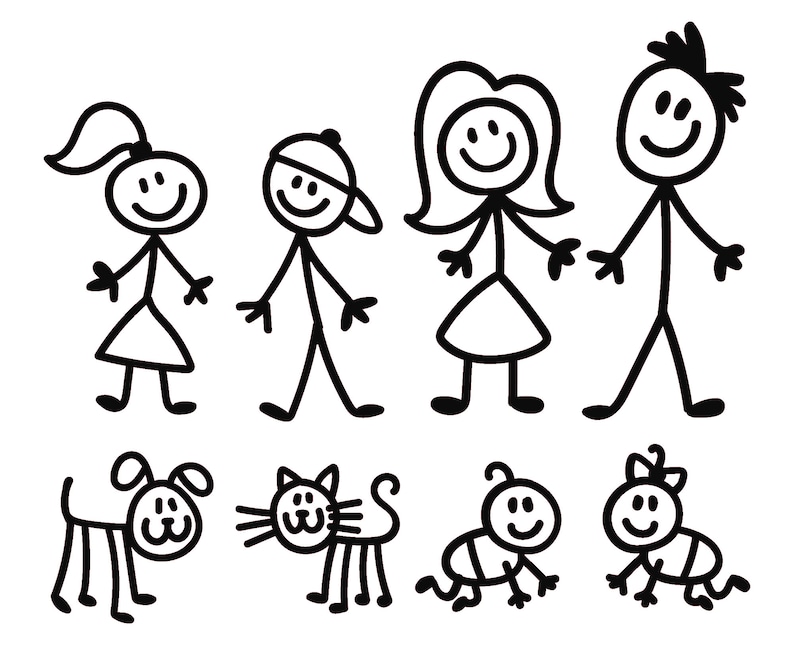Stick Figure Family Family Ornament Family Ornament 2021 - Etsy