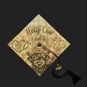 Personalized Cowhide Nurse Graduation Cap Topper, Custom Graduation Cap ...