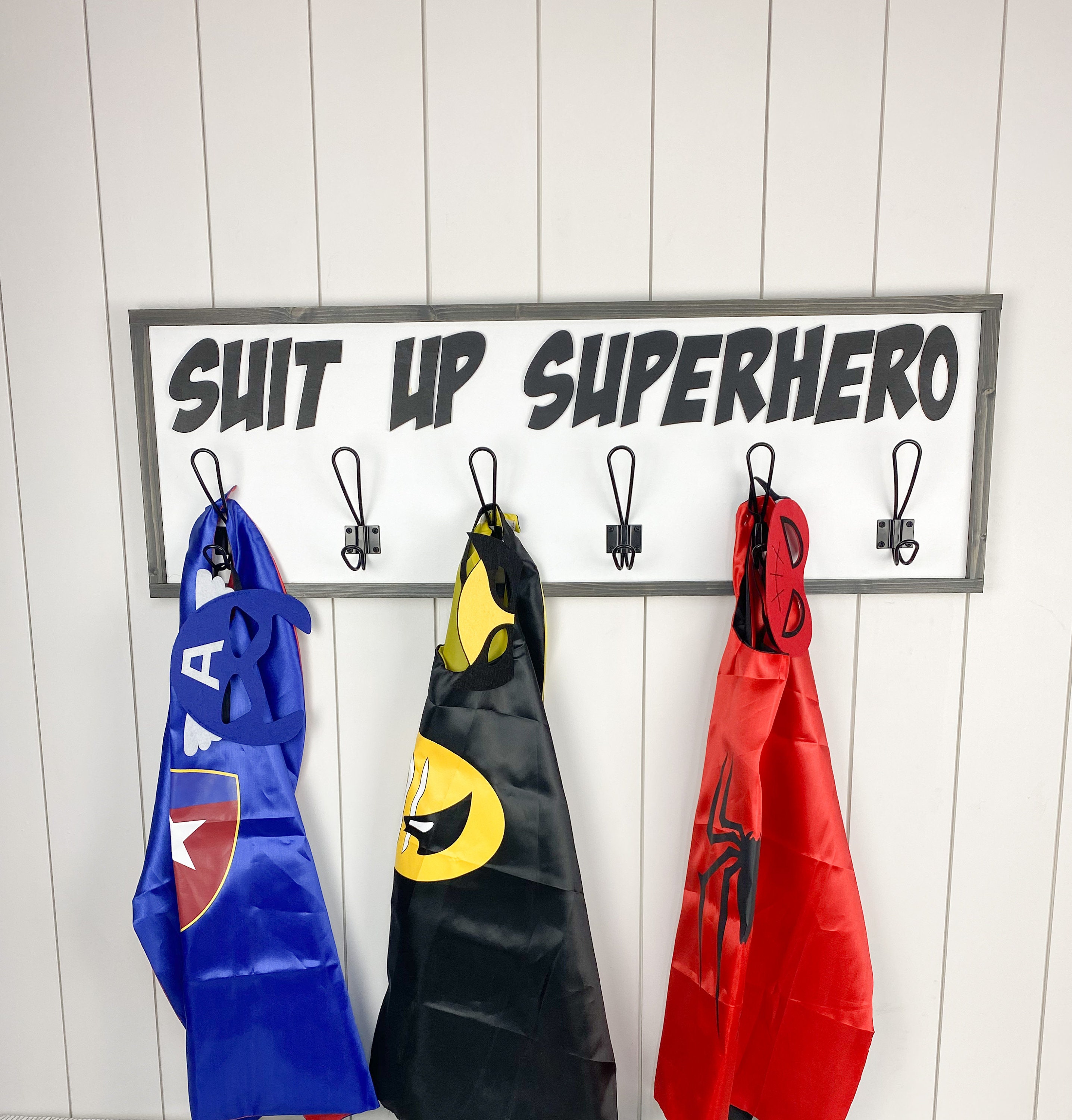 Super Hero Kids Costume Hook Personalized Boys Room Clothes Hook ...