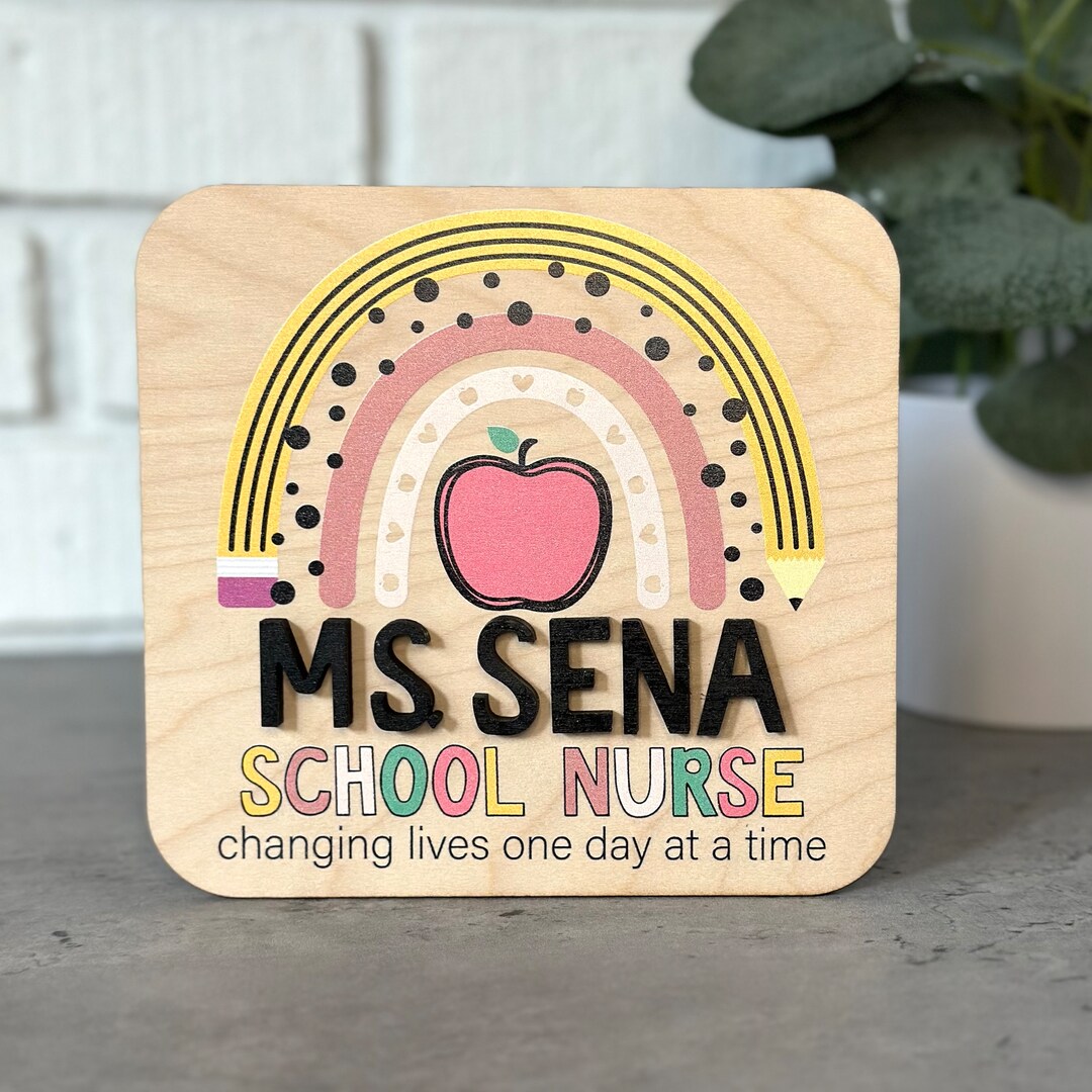 School Nurse Gift, Nurse Office Sign, Nurses Personalized Desktop Sign ...
