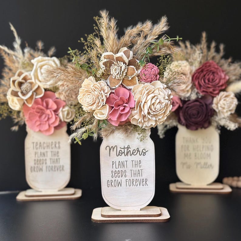 Custom Floral Arrangement for Mom, Mother's Day Sign, Custom Flowers ...