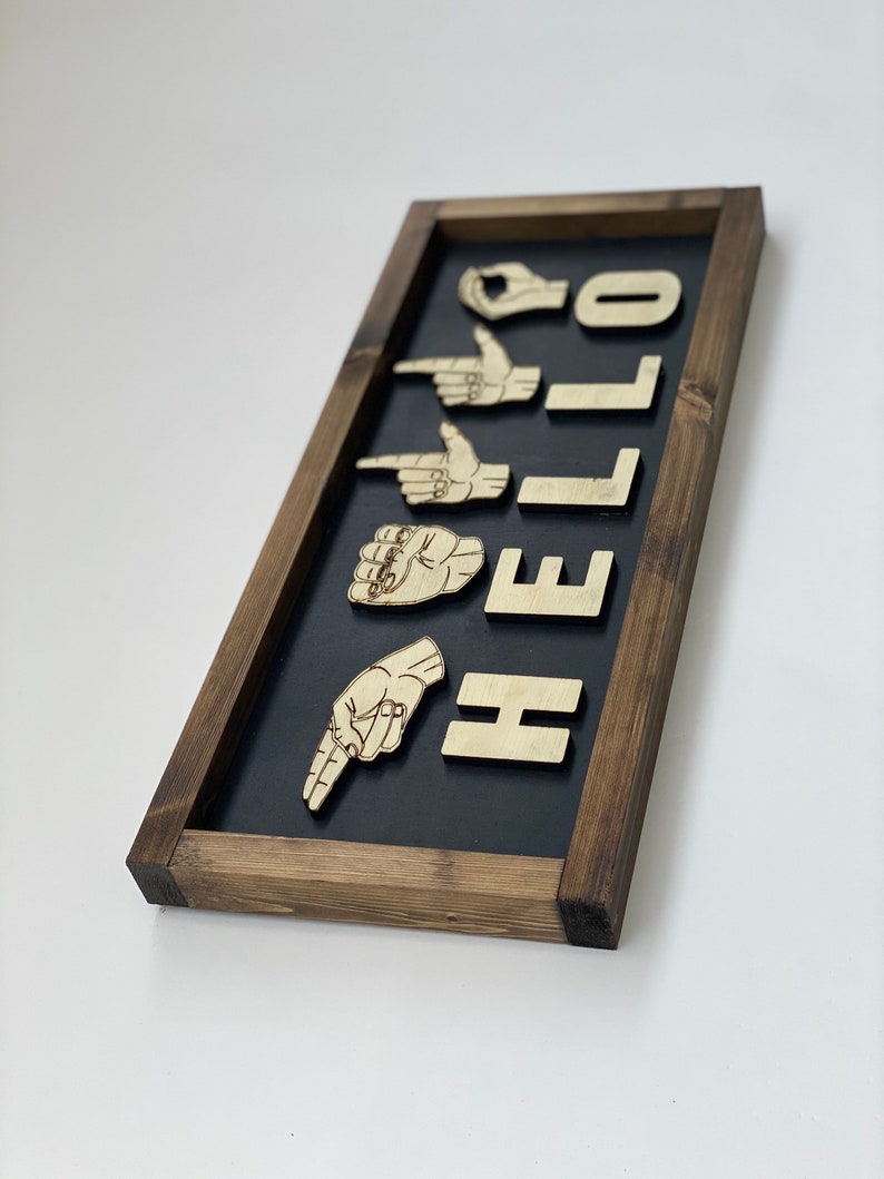 Hello Sign ASL Sign American Sign Language Customizable - Etsy